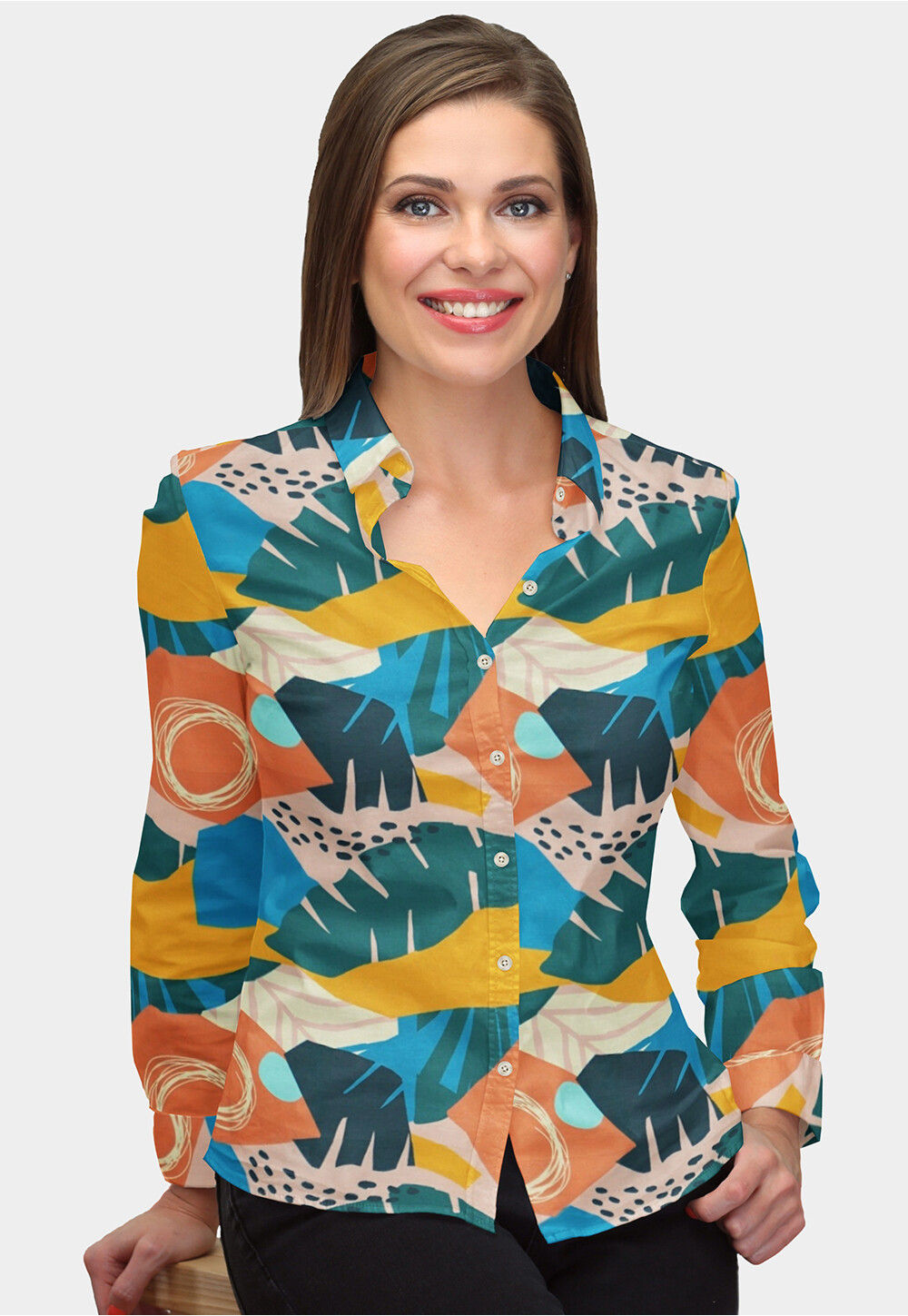 Buy Printed Modal Satin Shirt in Multicolor Online : TJW2280 - Utsav ...