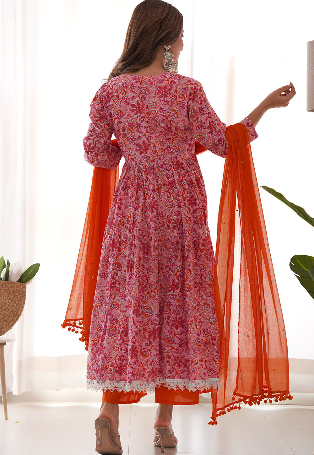 Buy Printed Pure Cotton Alia Cut Pakistani Suit in Pink Online : KHS829 ...