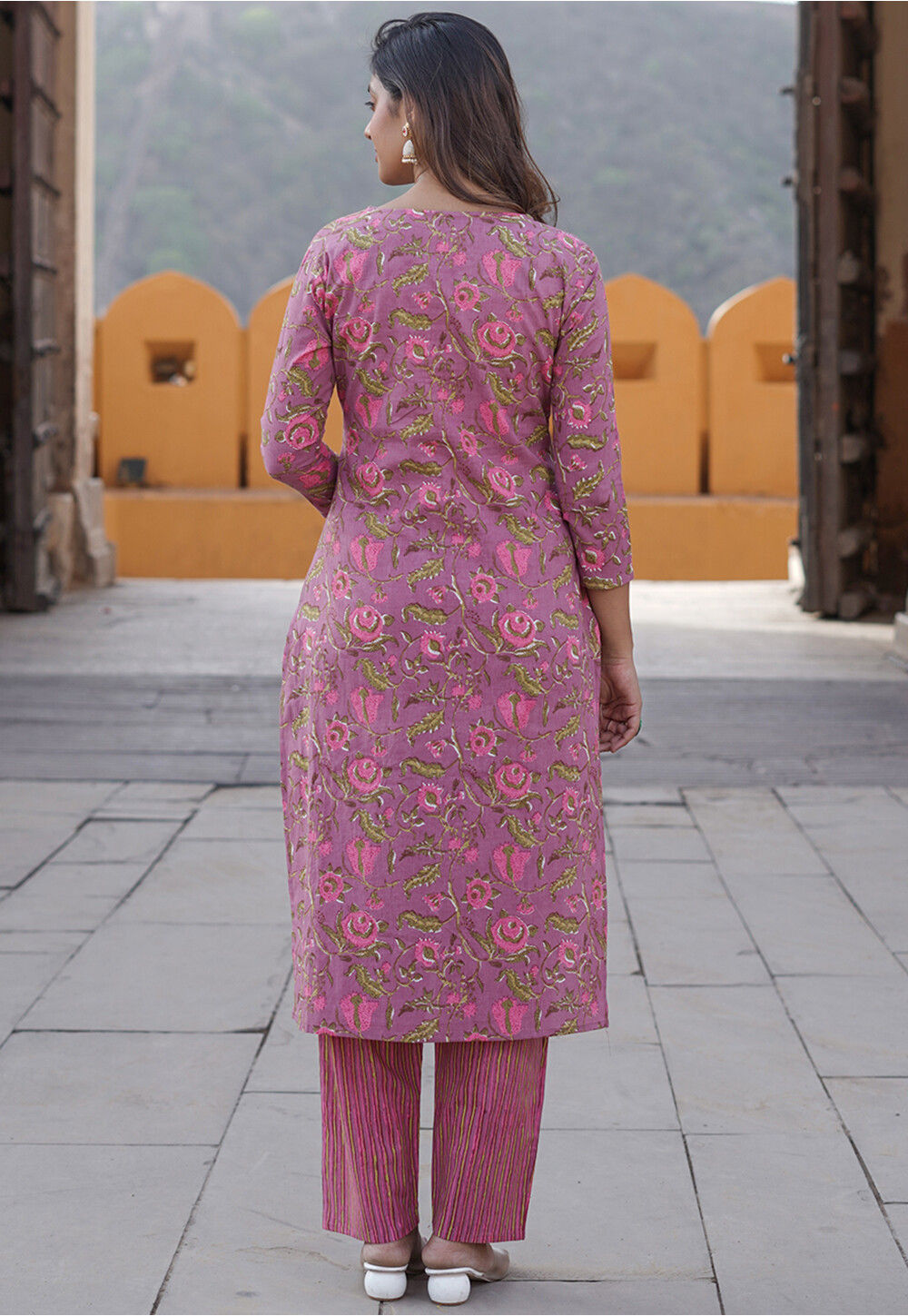 Buy Printed Pure Cotton Pakistani Suit in Purple Online : KPX115 ...