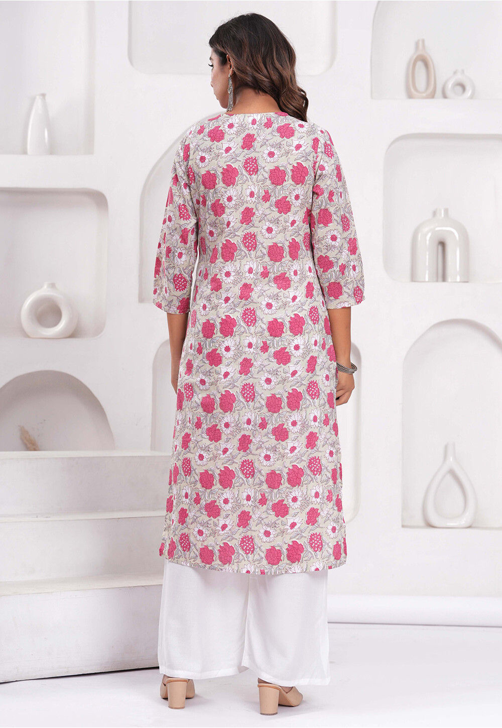 Buy Printed Rayon Straight Kurta in Off White Online : TWJ5995 - Utsav ...