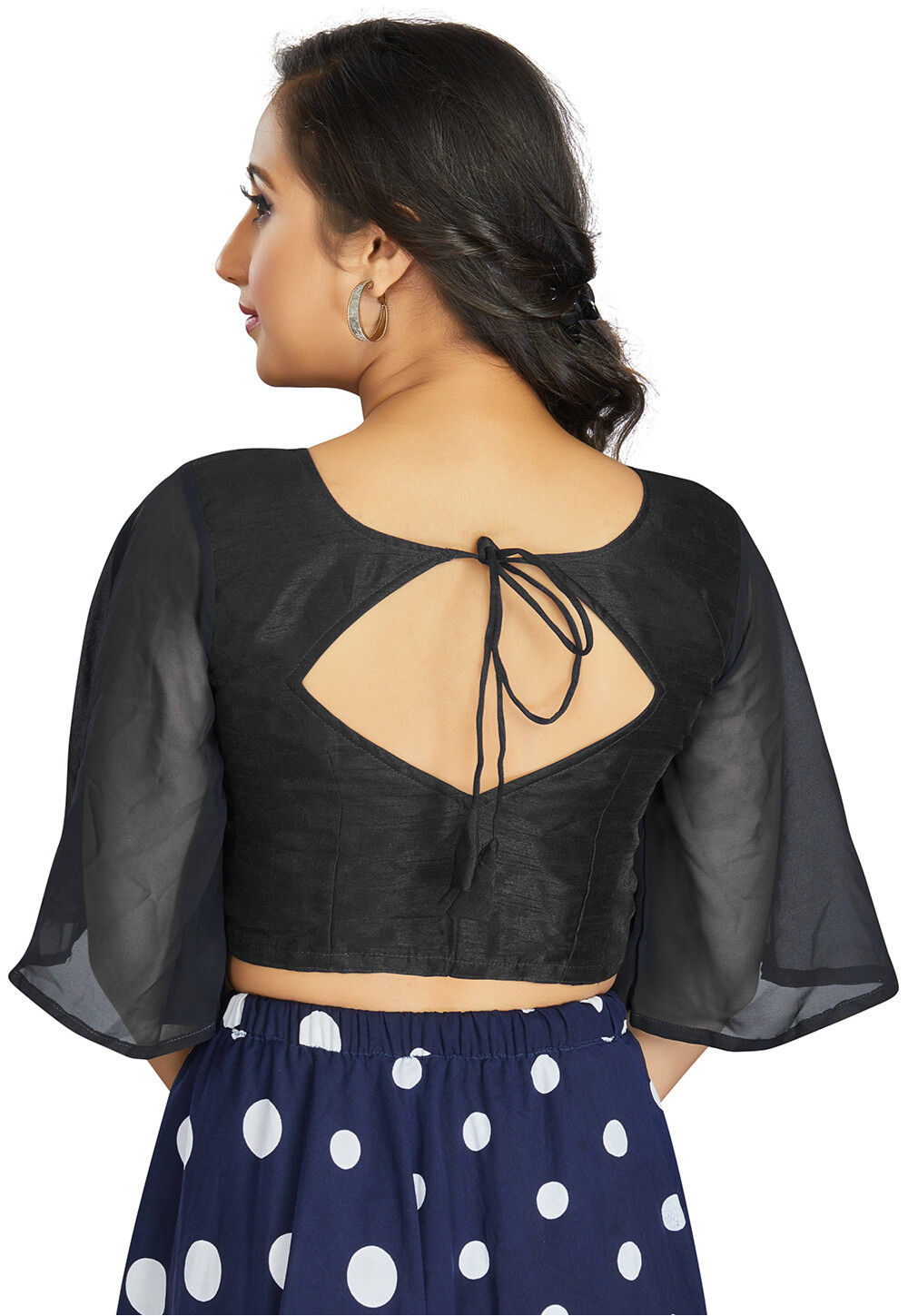 Buy Solid Color Art Silk Blouse in Black Online : UAL46 - Utsav Fashion