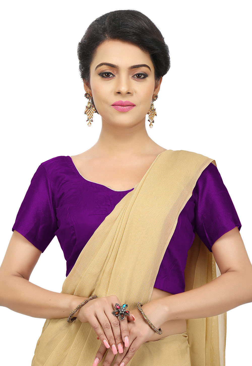 Buy Solid Color Art Silk Blouse in Light Purple Online : UUX350 - Utsav ...