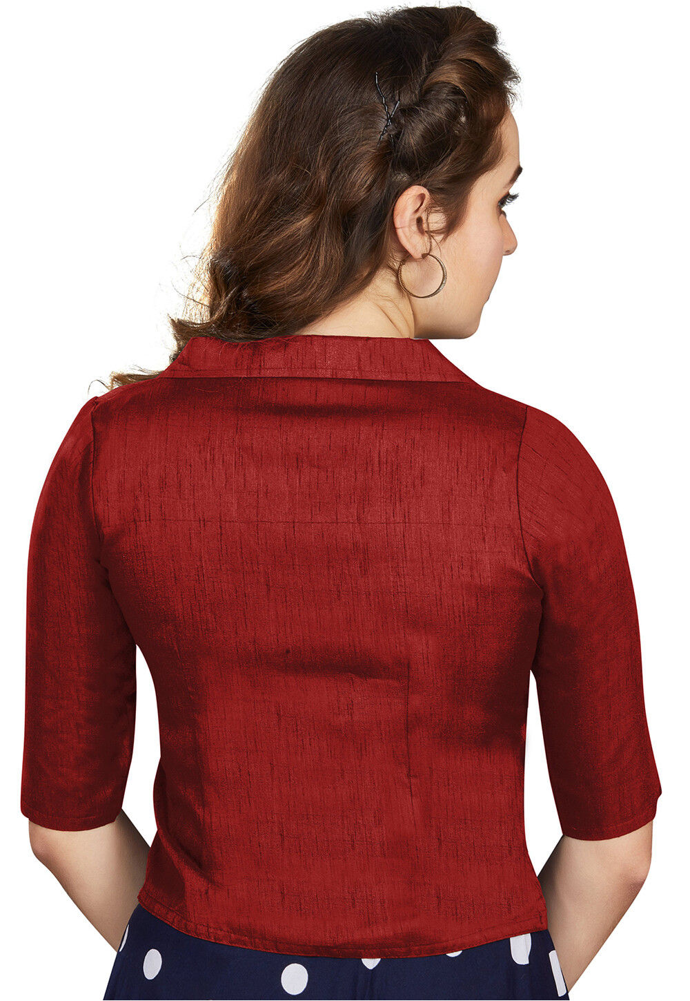 Buy Solid Color Art Silk Blouse in Maroon Online : UAL55 - Utsav Fashion