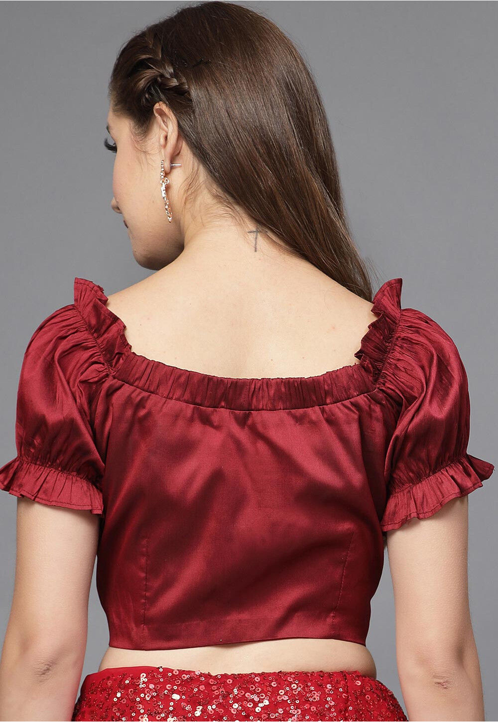 Buy Solid Color Art Silk Blouse in Maroon Online : UAC148 - Utsav Fashion
