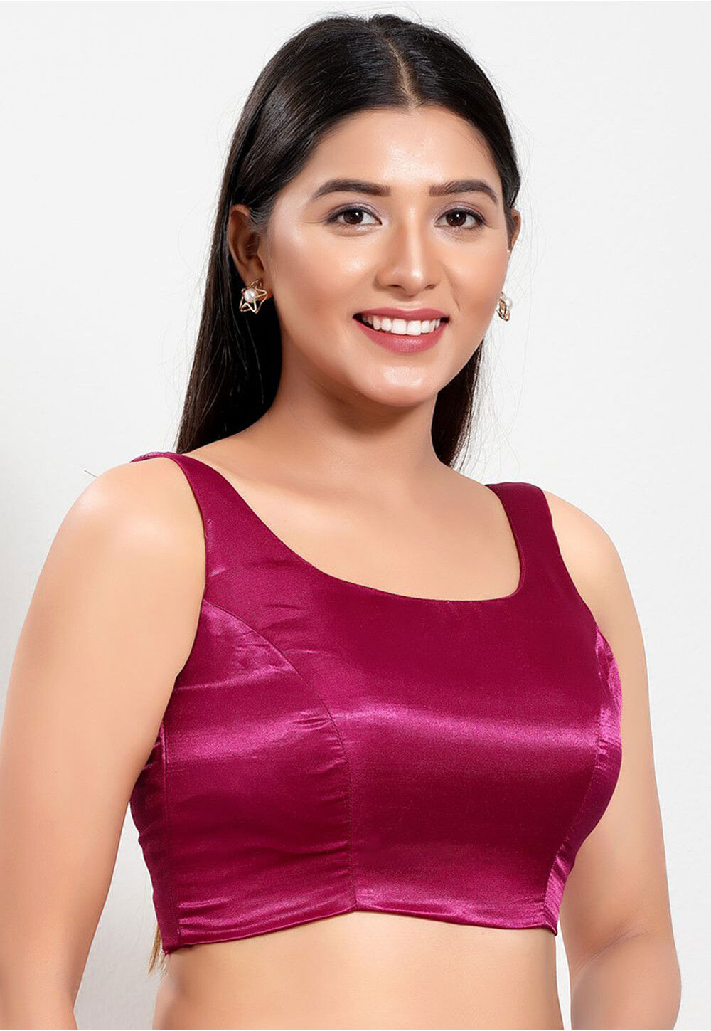 Buy Solid Color Art Silk Blouse in Pink Online : UGX1200 - Utsav Fashion