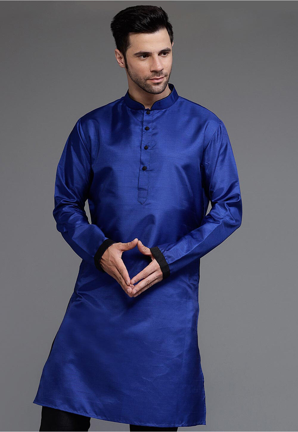 Buy Solid Color Art Silk Kurta in Royal Blue Online : MXX425 - Utsav ...