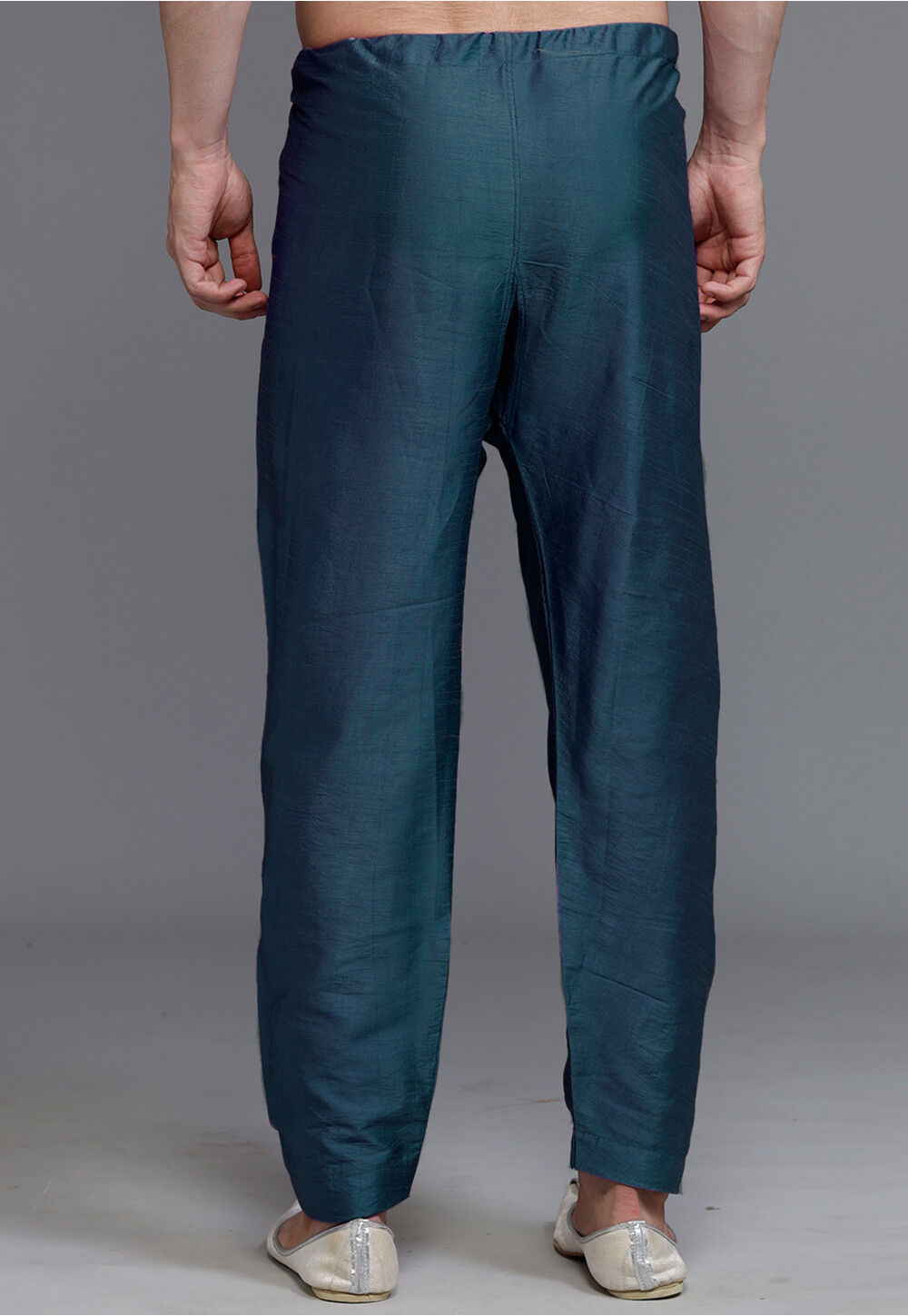 Buy Solid Color Art Silk Pajama in Teal Blue Online : MXX524 - Utsav ...