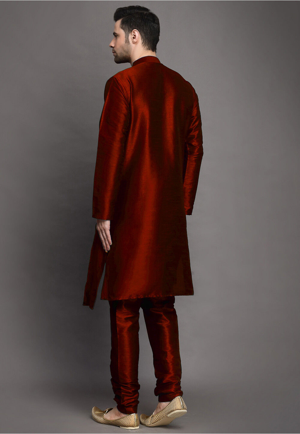 Buy Solid Color Art Silk Kurta Set in Maroon Online : MXX247 - Utsav ...