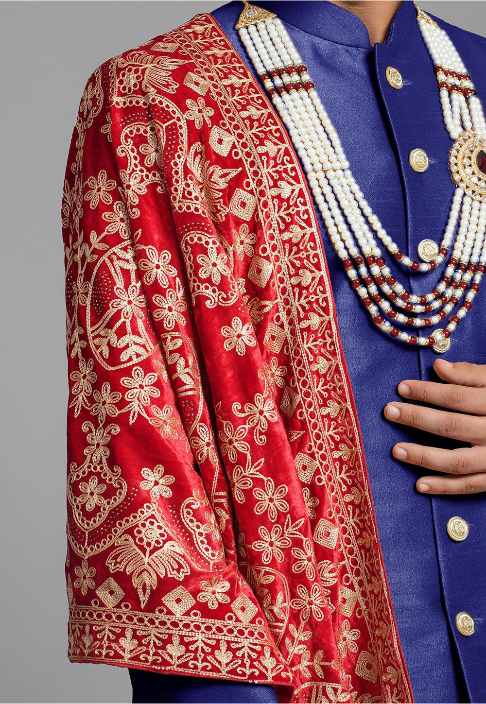 Buy Solid Color Art Silk Sherwani in Royal Blue Online : MTE2426 ...