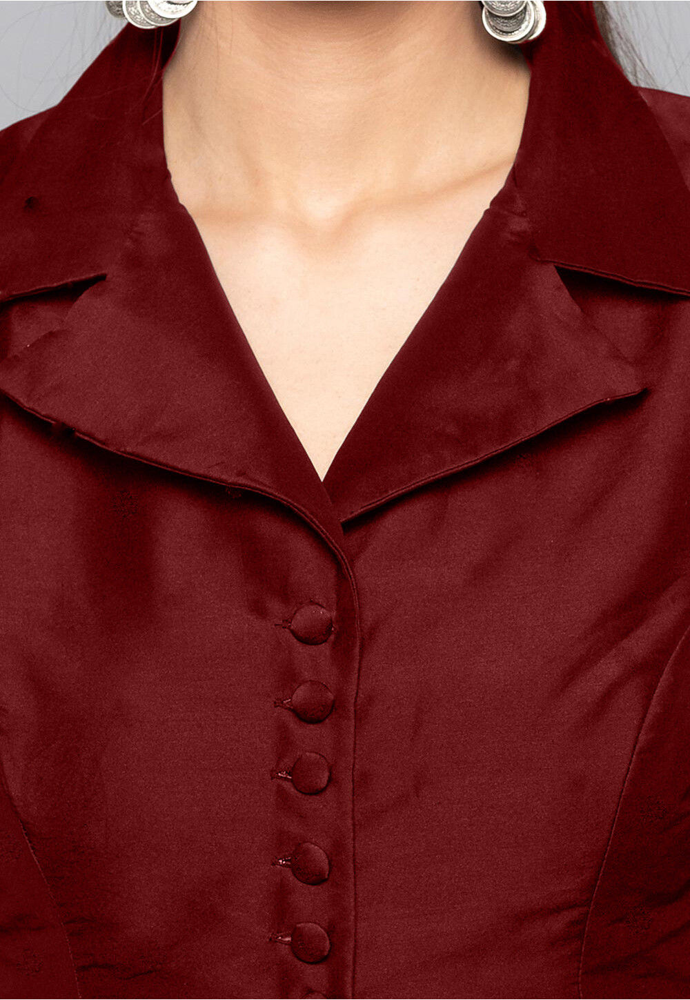 Buy Solid Color Art Silk Top in Maroon Online : TJW1996 - Utsav Fashion