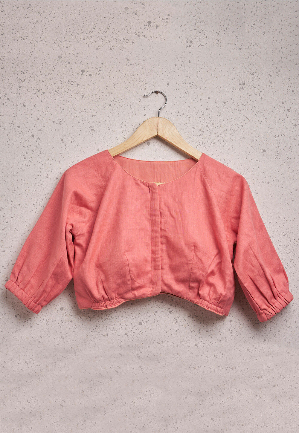 Buy Solid Color Cotton Blouse in Peach Online : UVC1437 - Utsav Fashion