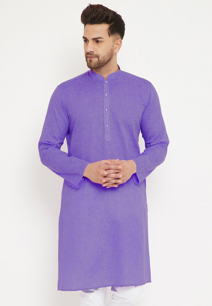 Buy Solid Color Cotton Kurta in Light Purple Online : MTR2363 - Utsav ...