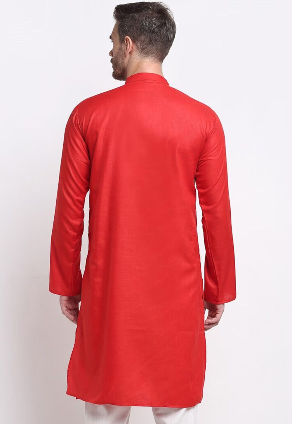 Buy Solid Color Cotton Kurta in Red Online : MMQ1960 - Utsav Fashion