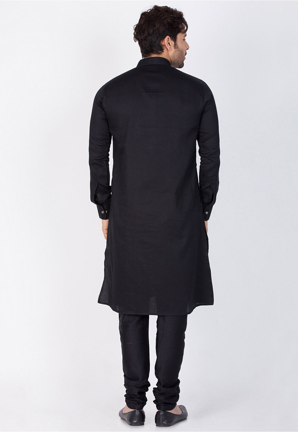 Buy Solid Color Cotton Kurta Set in Black Online : MTE734 - Utsav Fashion
