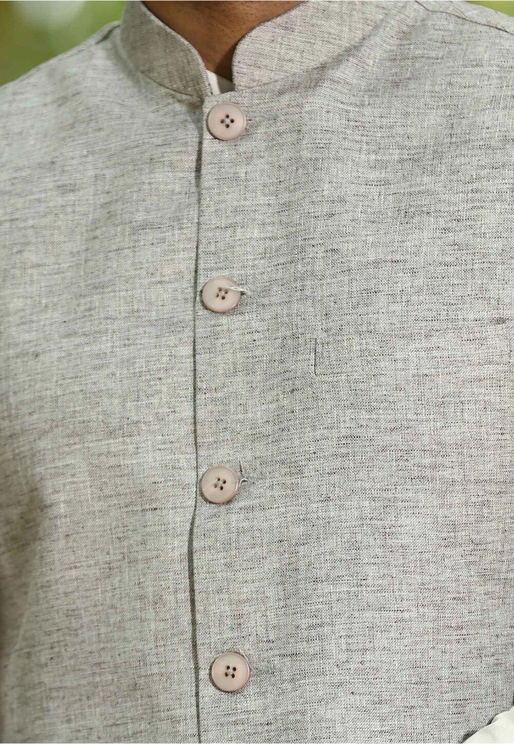 Buy Solid Color Cotton Linen Nehru Jacket in Grey Online : MSY68 ...
