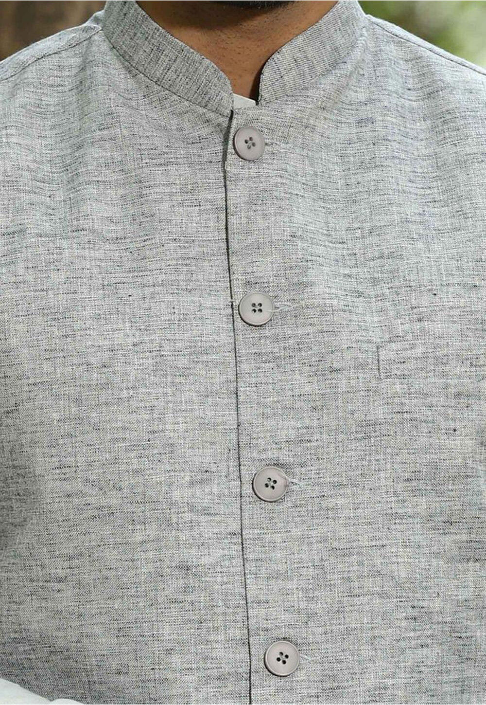 Buy Solid Color Cotton Linen Nehru Jacket in Grey Online : MSY70 ...