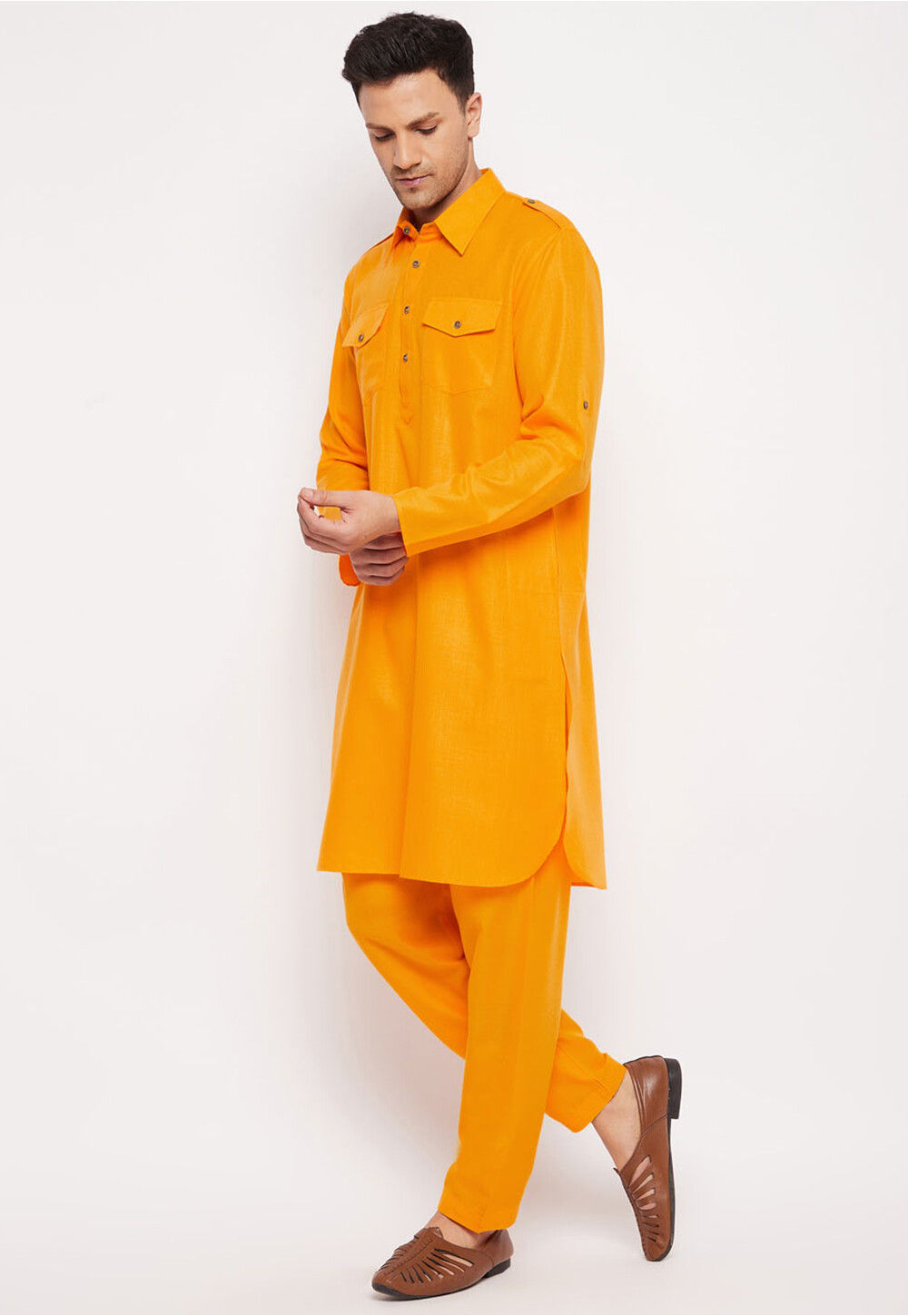 Buy Solid Color Cotton Paithani Suit in Mustard Online : MTR4489 ...