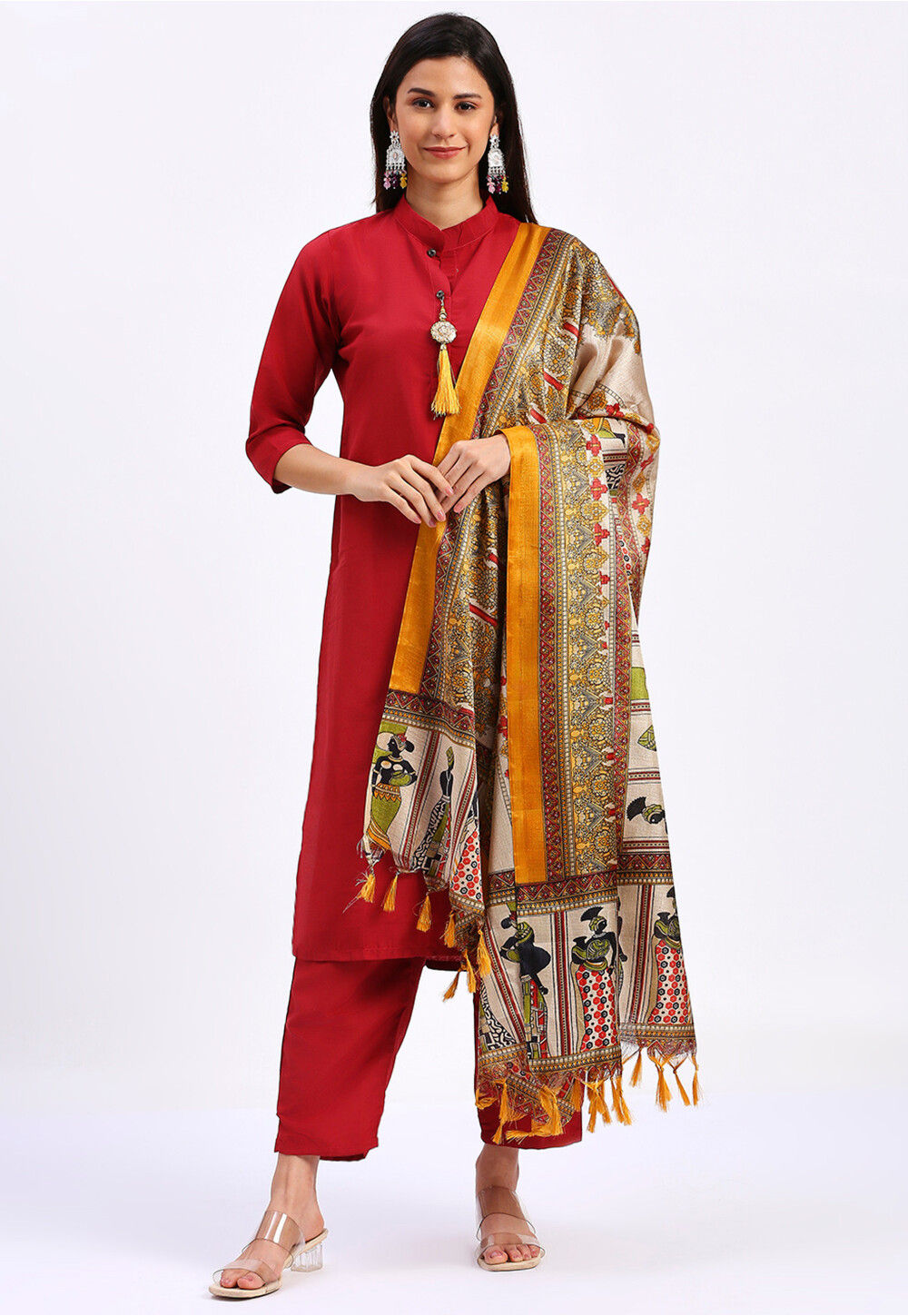 Buy Solid Color Cotton Pakistani Suit in Red Online : KBNQ5358 - Utsav ...