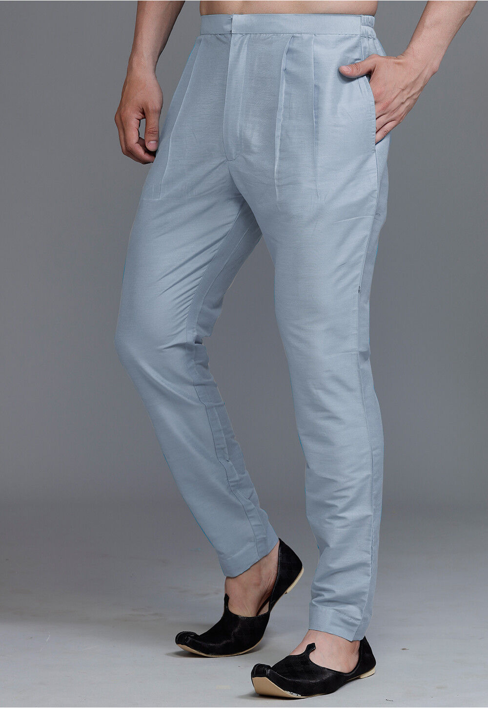 Buy Solid Color Cotton Silk Pant in Light Grey Online : MXX522 - Utsav ...