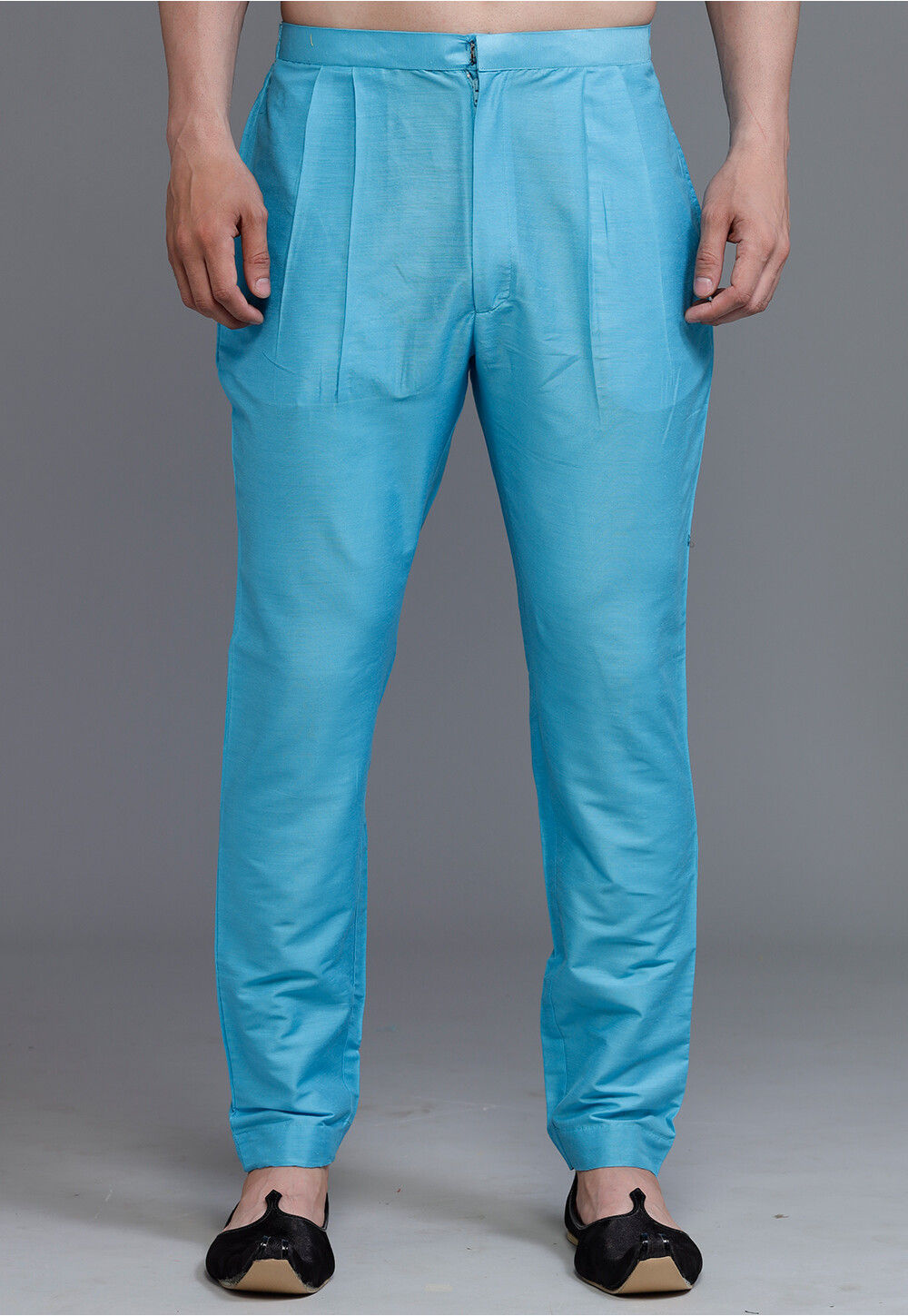 Buy Solid Color Cotton Silk Pant in Sky Blue Online : MXX505 - Utsav ...