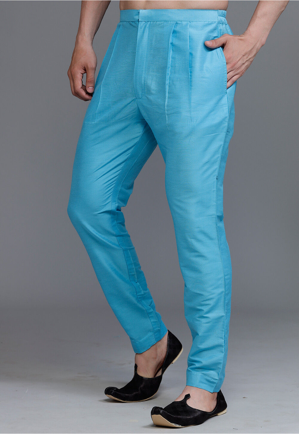 Buy Solid Color Cotton Silk Pant in Sky Blue Online : MXX505 - Utsav ...