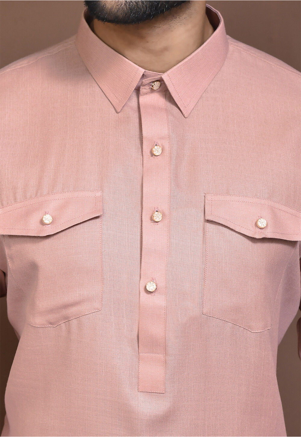 Buy Solid Color Cotton Slub Paithani Suit in Peach Online : MTX3315 ...