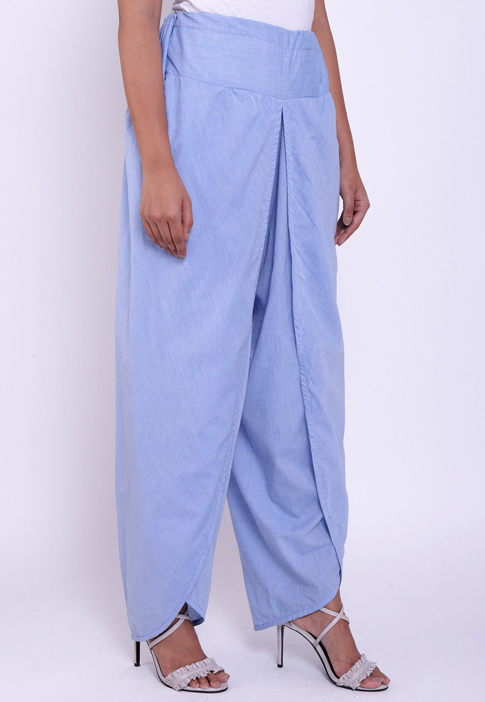 Buy Solid Color Cotton Tulip Pant in Light Blue Online : BNJ626 - Utsav ...