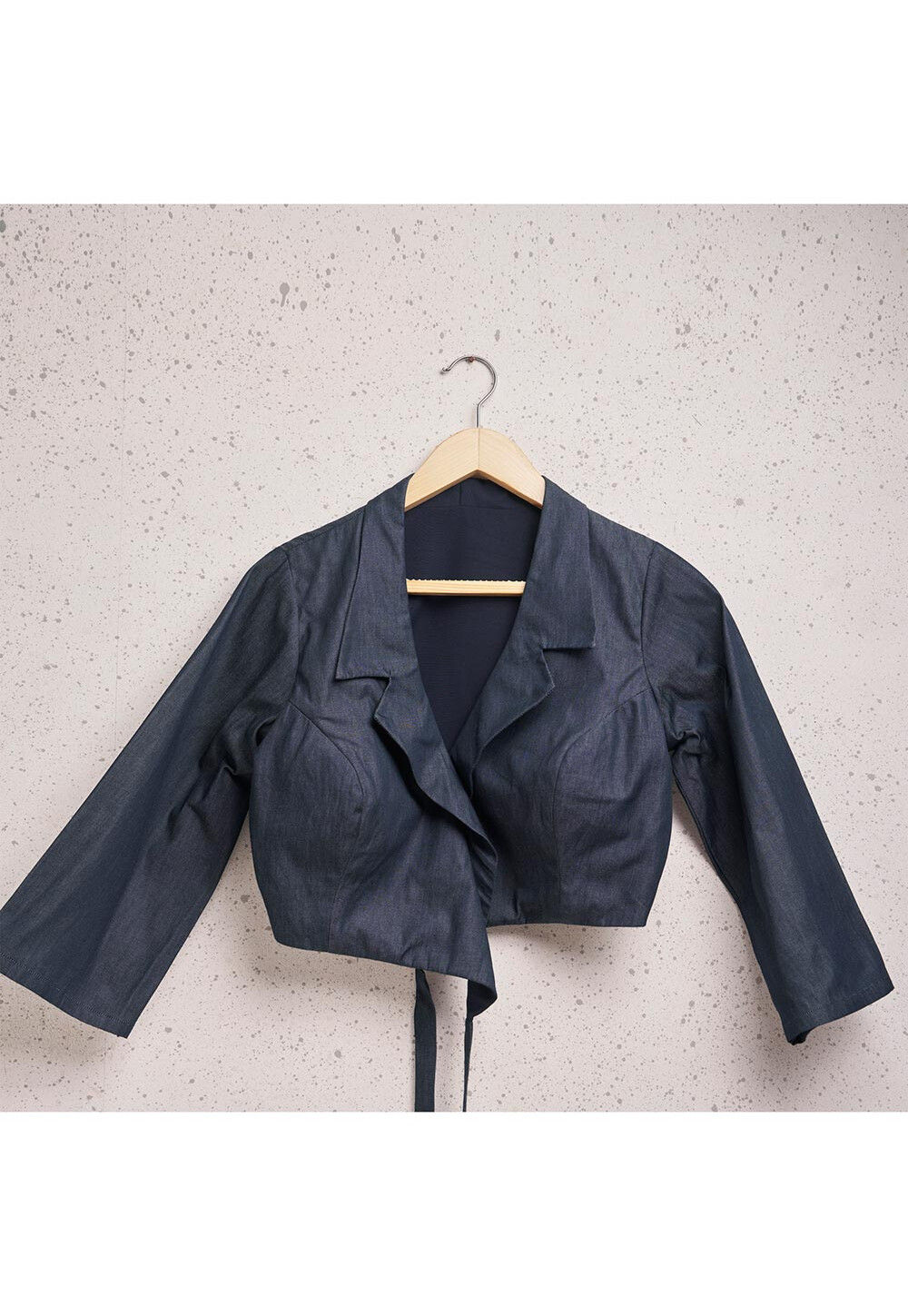 Buy Solid Color Cotton Wrap Round Blouse in Navy Blue Online : UVC1422 ...
