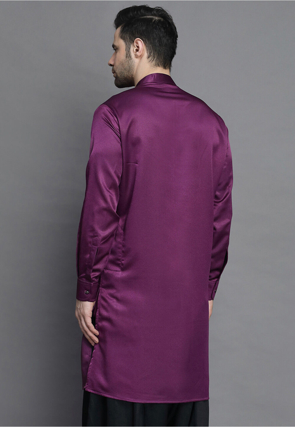 Buy Solid Color Crepe Dhoti Kurta in Purple Online : MXX178 - Utsav Fashion