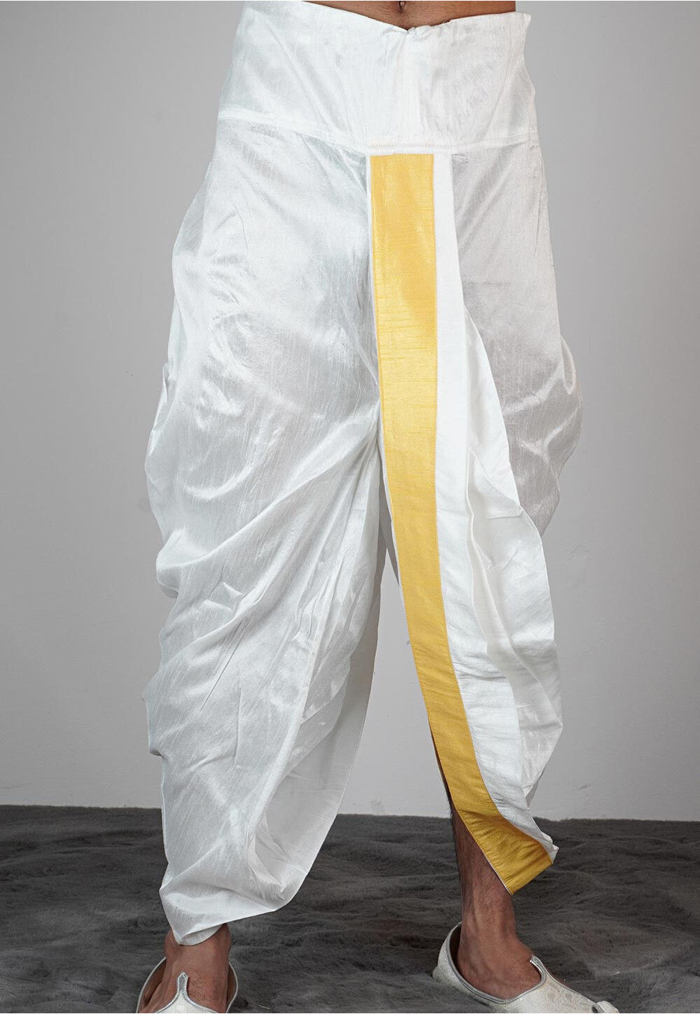 Buy Solid Color Dupion Silk Dhoti Pant in White Online : MXX231 - Utsav ...