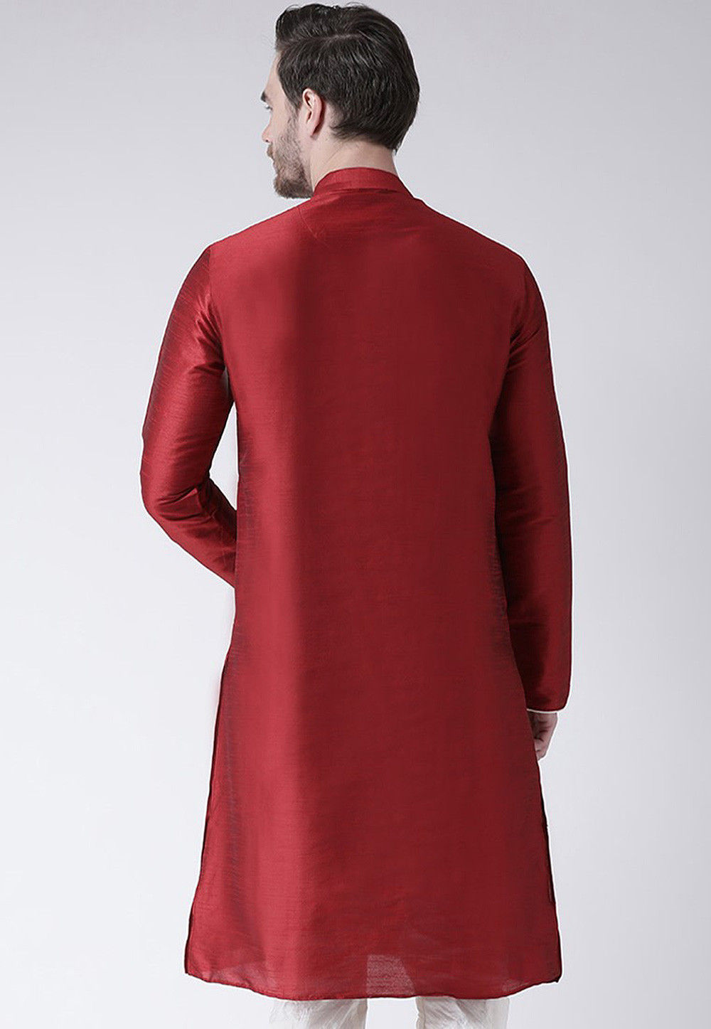 Buy Solid Color Dupion Silk Kurta in Maroon Online : MVE1192 - Utsav ...