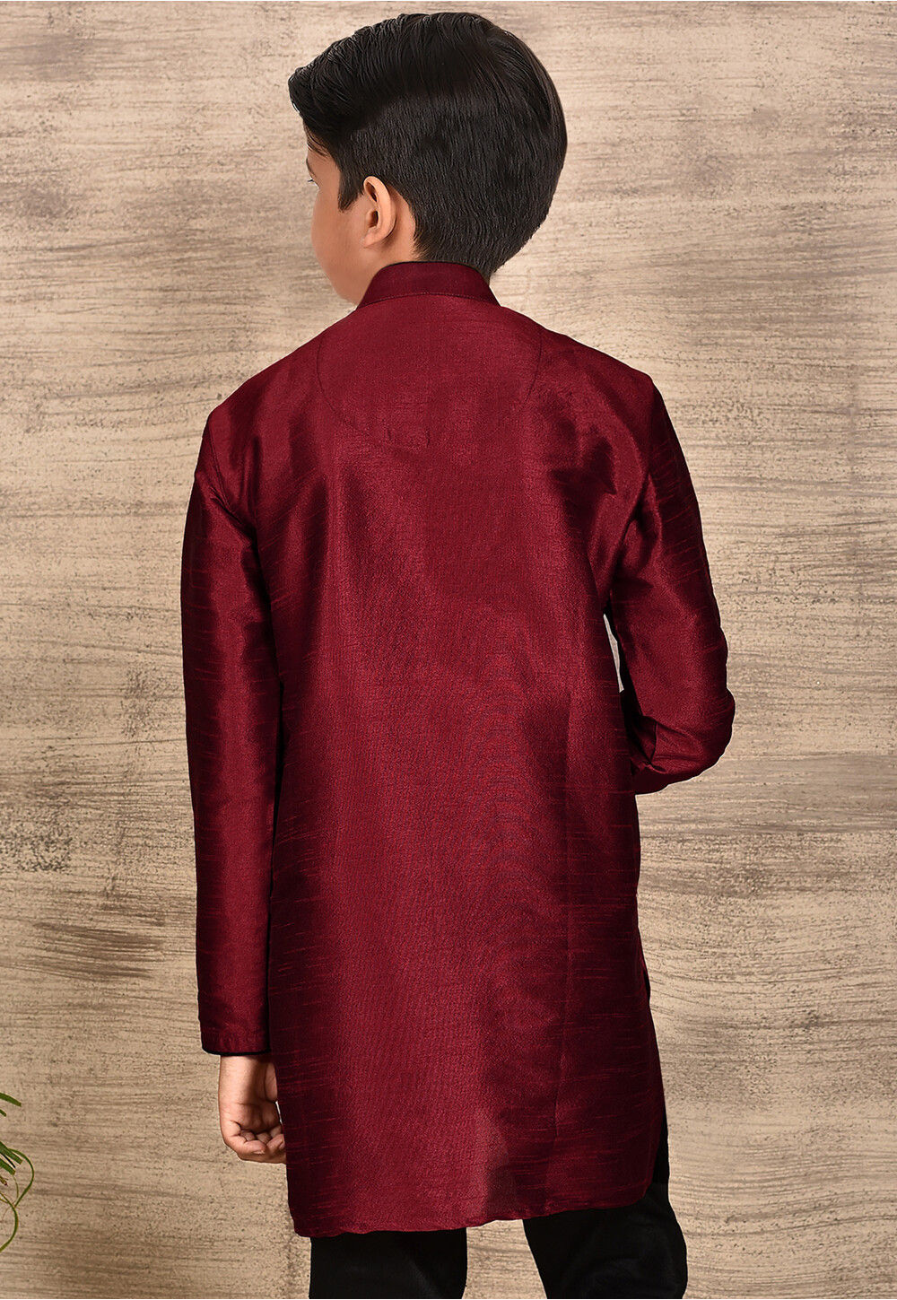 Buy Solid Color Dupion Silk Kurta in Maroon Online : UTW412 - Utsav Fashion