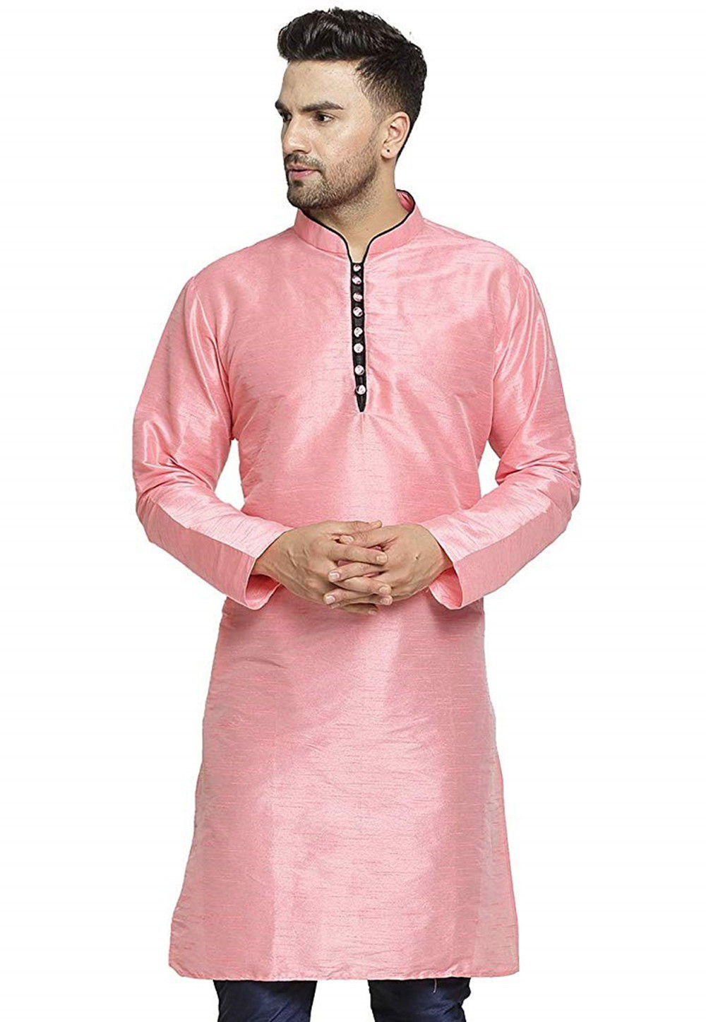 Buy Solid Color Dupion Silk Kurta in Pink Online : MVE889 - Utsav Fashion