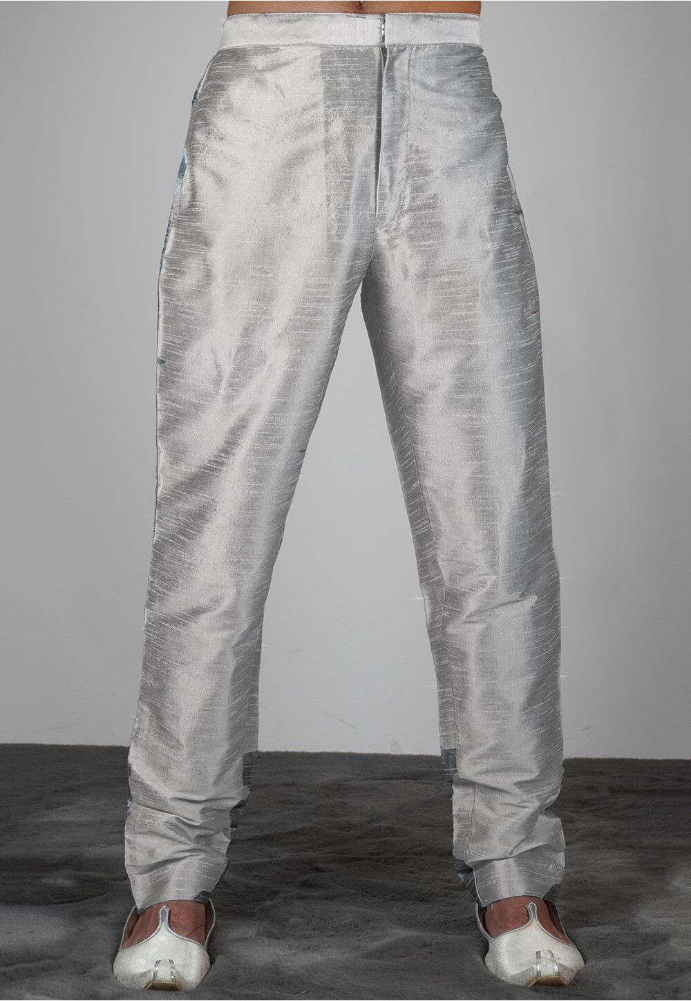 Buy Solid Color Dupion Silk Pajama in Grey Online : MXX234 - Utsav Fashion