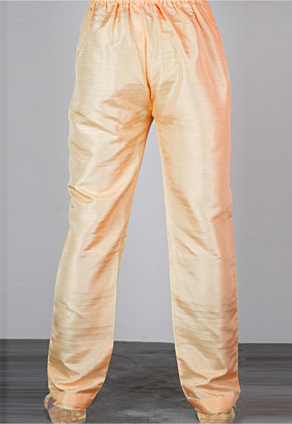 Buy Solid Color Dupion Silk Pajama in Light Beige Online : MXX225 ...