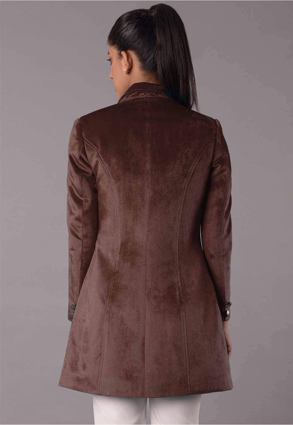 Buy Solid Color Velvet Jacket in Brown Online : TBN104 - Utsav Fashion