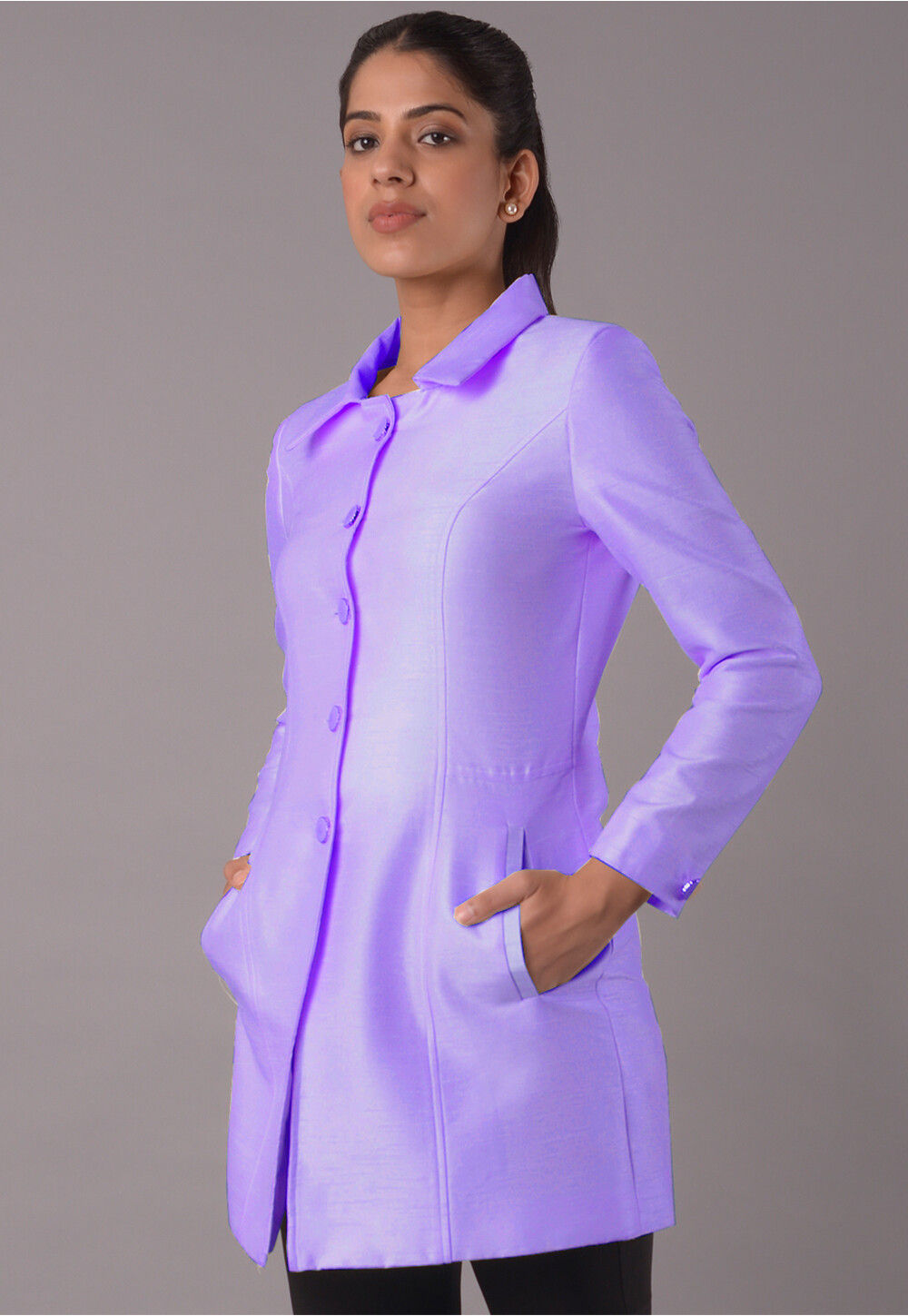 Buy Solid Color Art Silk Jacket in Light Purple Online : TBN116 - Utsav ...
