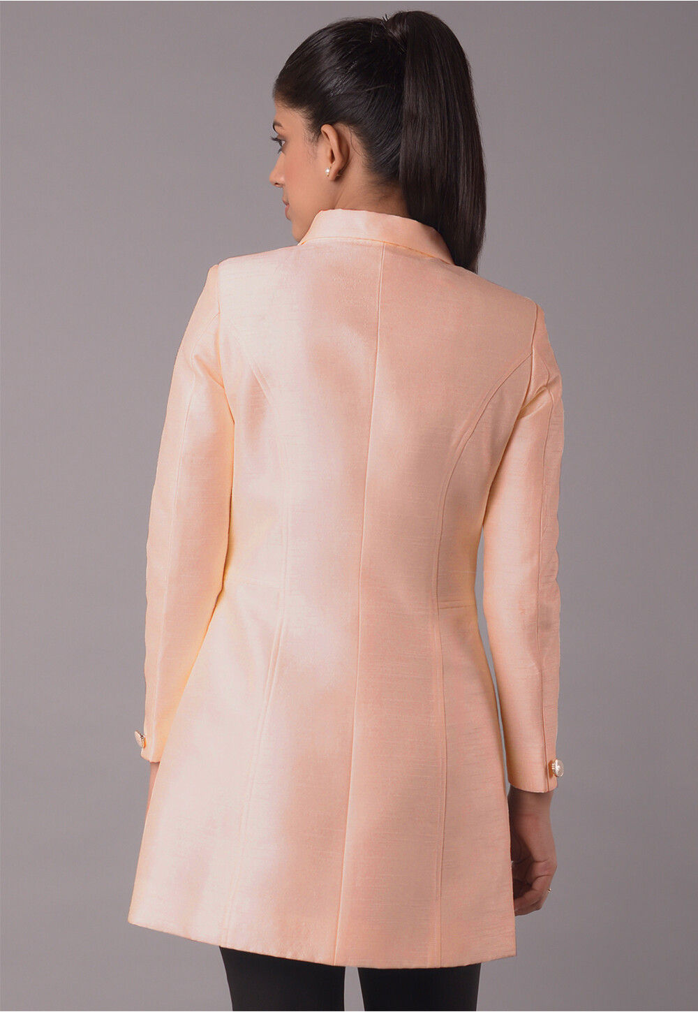 Buy Solid Color Art Silk Jacket in Peach Online : TBN113 - Utsav Fashion