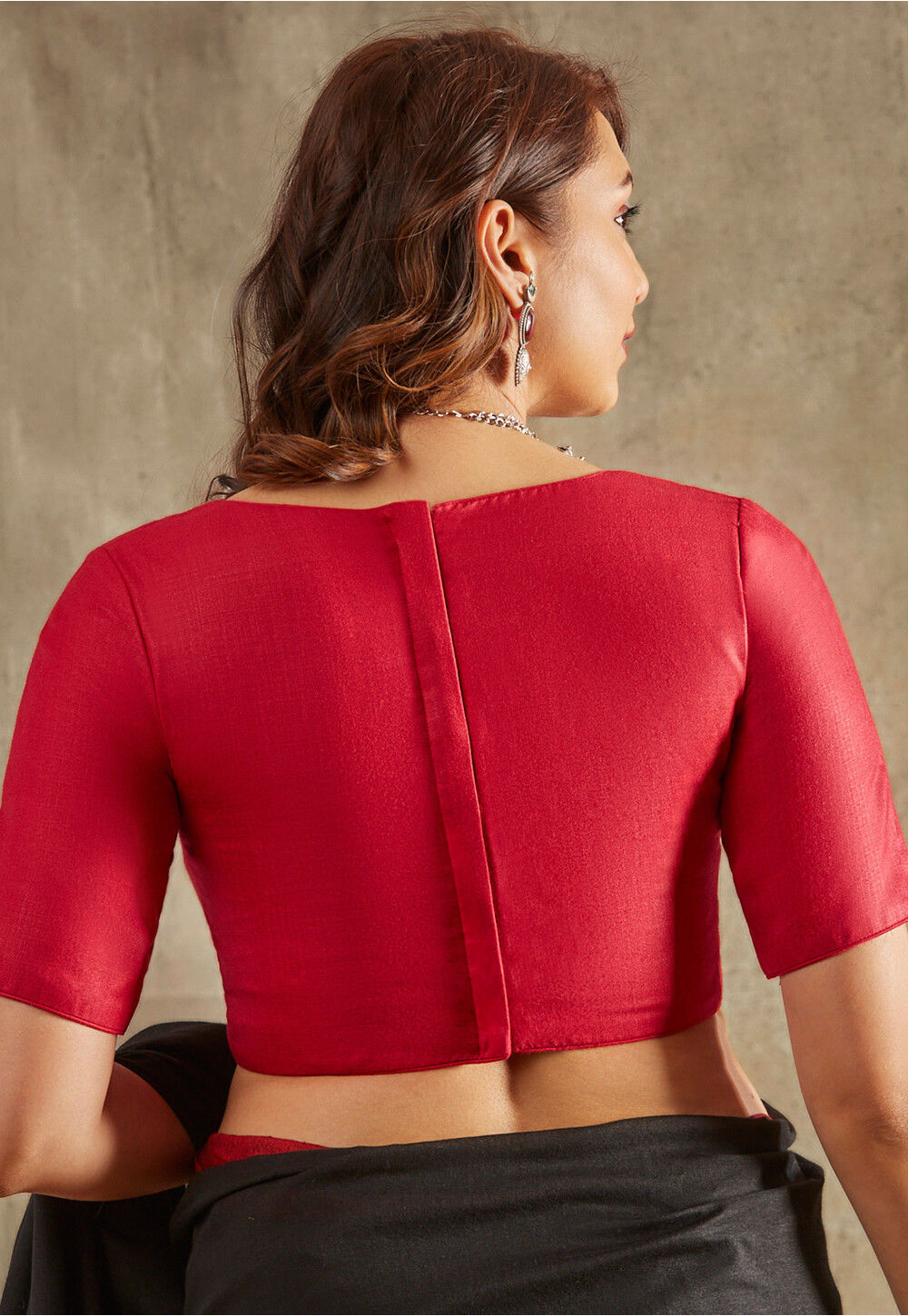 Buy Solid Color Linen Cotton Blouse in Red Online : UVC1686 - Utsav Fashion