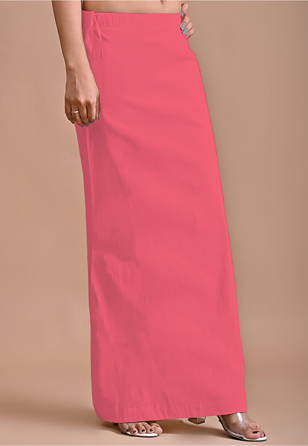 Solid Color Lycra Cotton Shapewear Petticoat in Pink : UUB1103