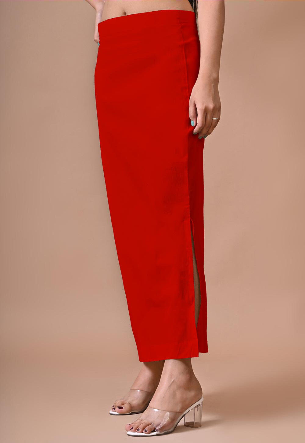 Buy Solid Color Lycra Cotton Shapewear Petticoat in Red Online ...