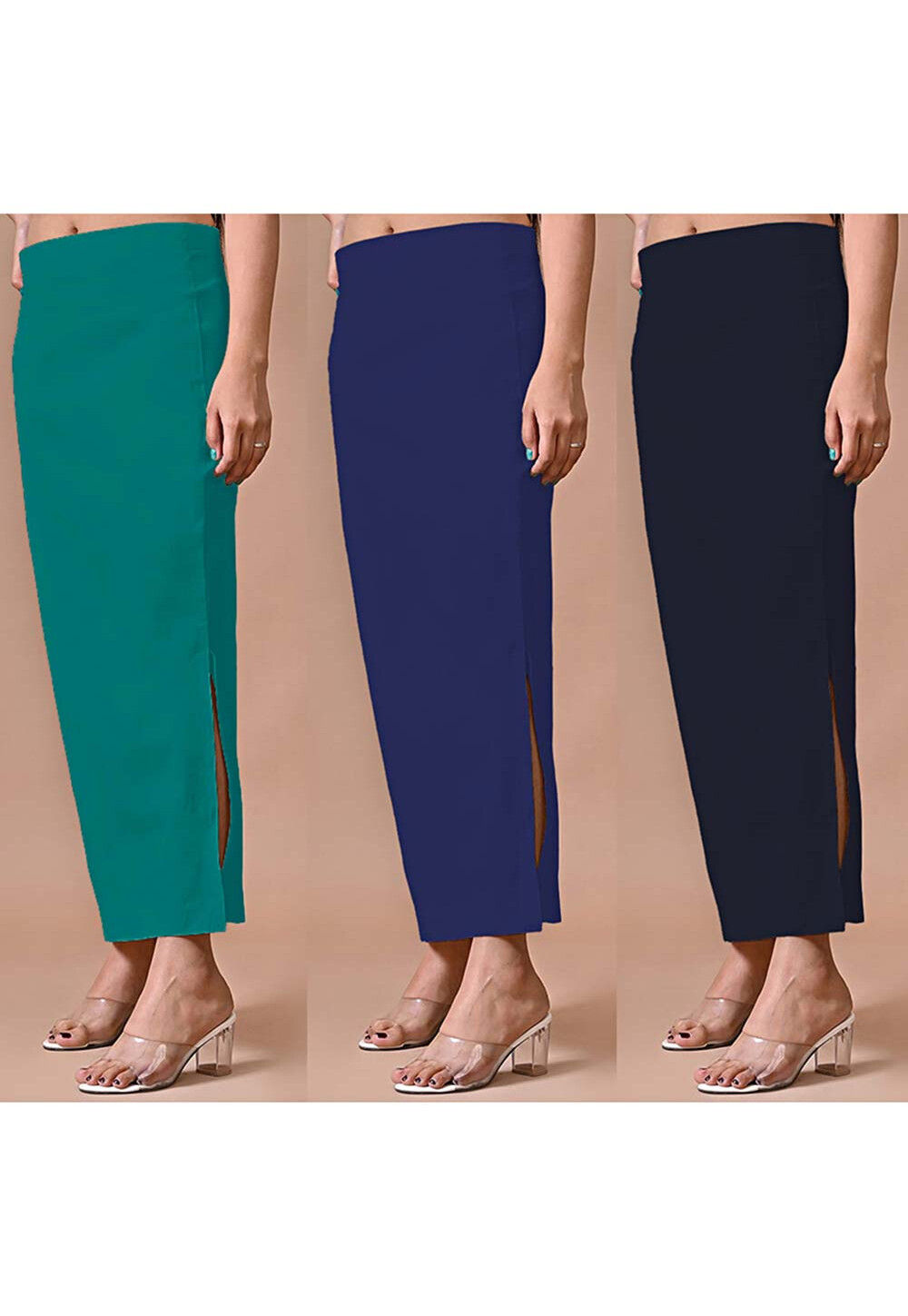 Buy Solid Color Lycra (Elastane) Shape Wear Combo in Blue and Green ...