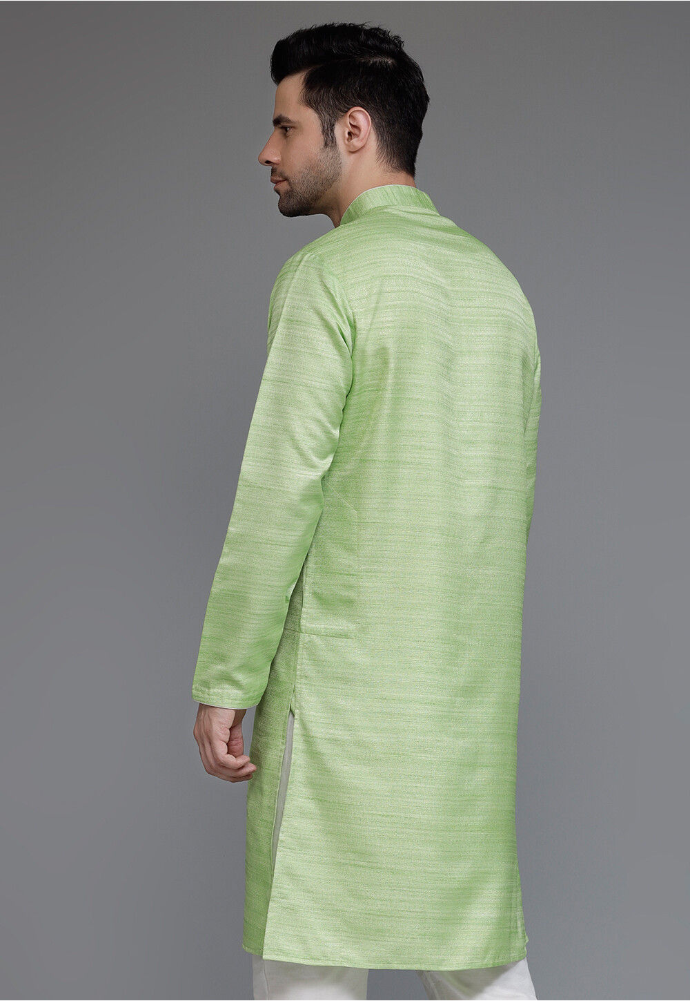 Buy Solid Color Matka Silk Kurta in Light Green Online : MXX490 - Utsav ...