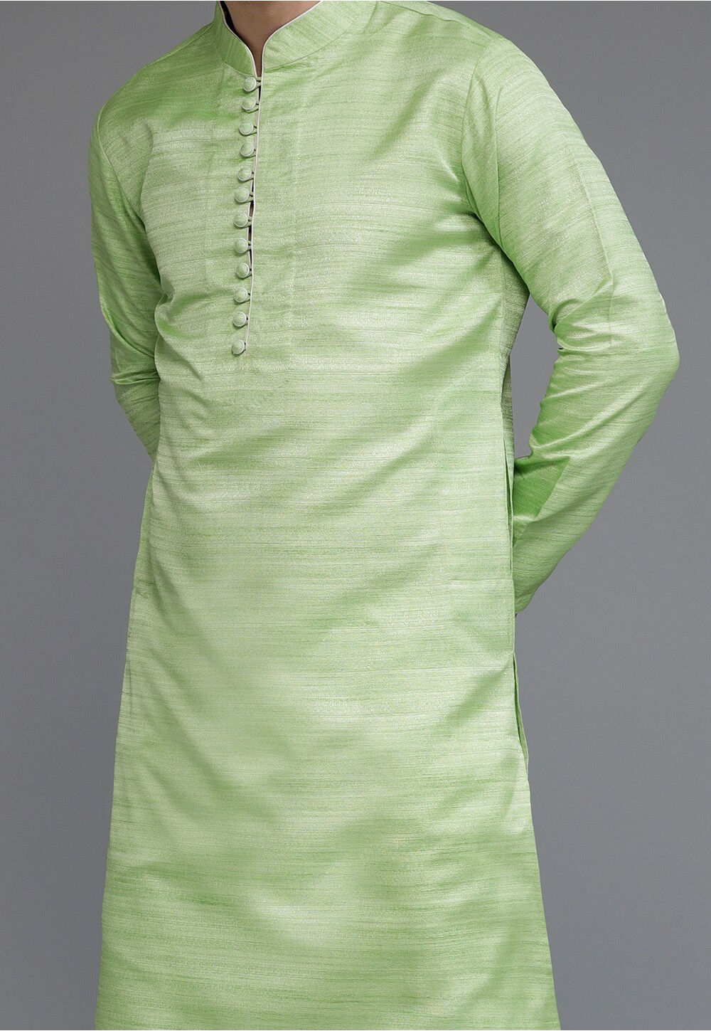 Buy Solid Color Matka Silk Kurta in Light Green Online : MXX490 - Utsav ...