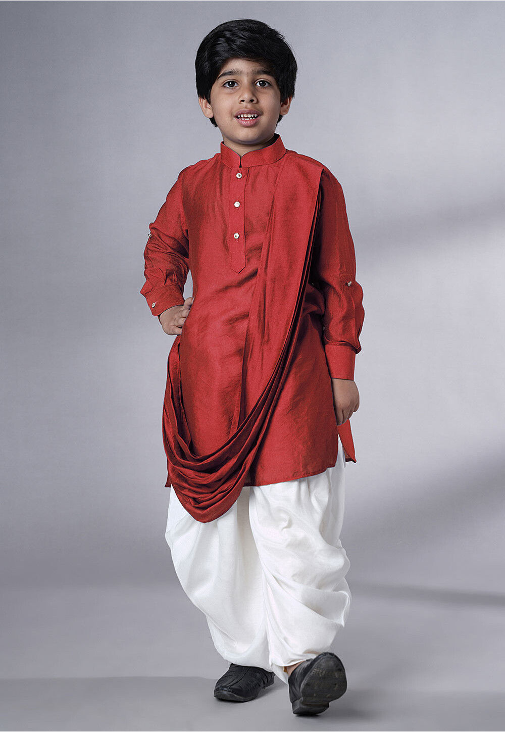 Buy Solid Color Muslin Silk Kurta Set in Maroon Online : UFC413 - Utsav ...