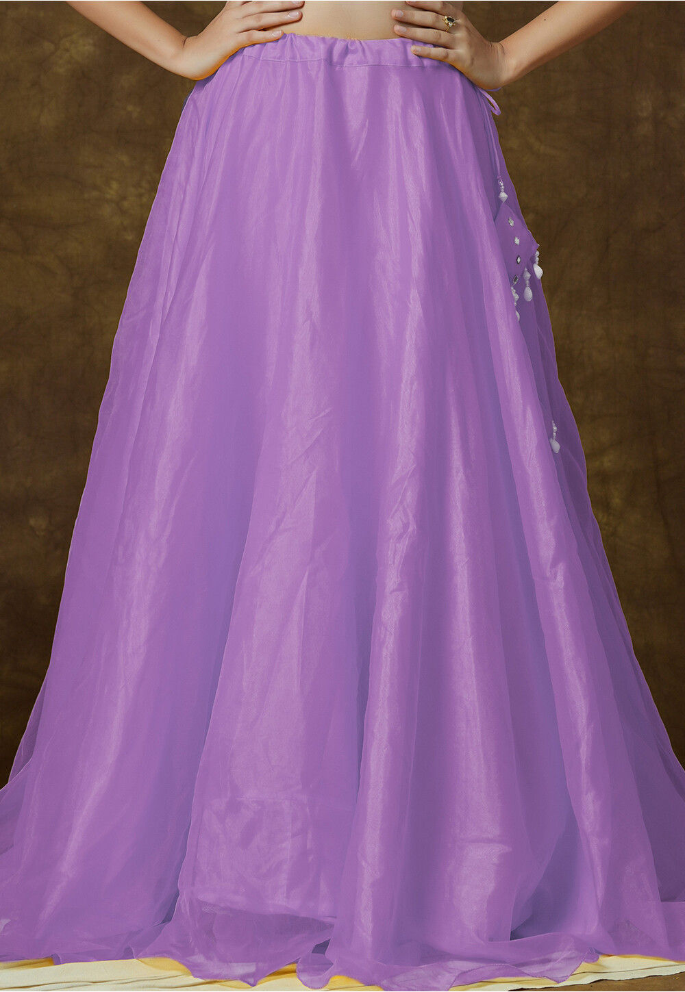 Buy Solid Color Organza Skirt in Lavender Online : BNJ2231 - Utsav Fashion