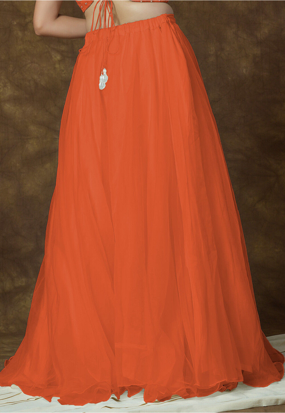 Buy Solid Color Organza Skirt in Rust Online : BNJ2242 - Utsav Fashion