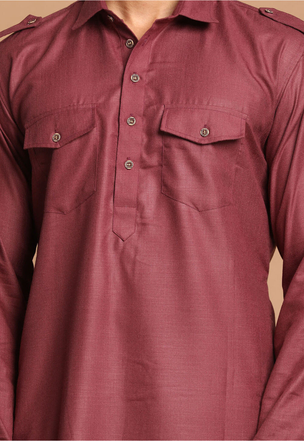 Buy Solid Color Cotton Pathani Suit in Maroon Online : MTR3067 - Utsav ...