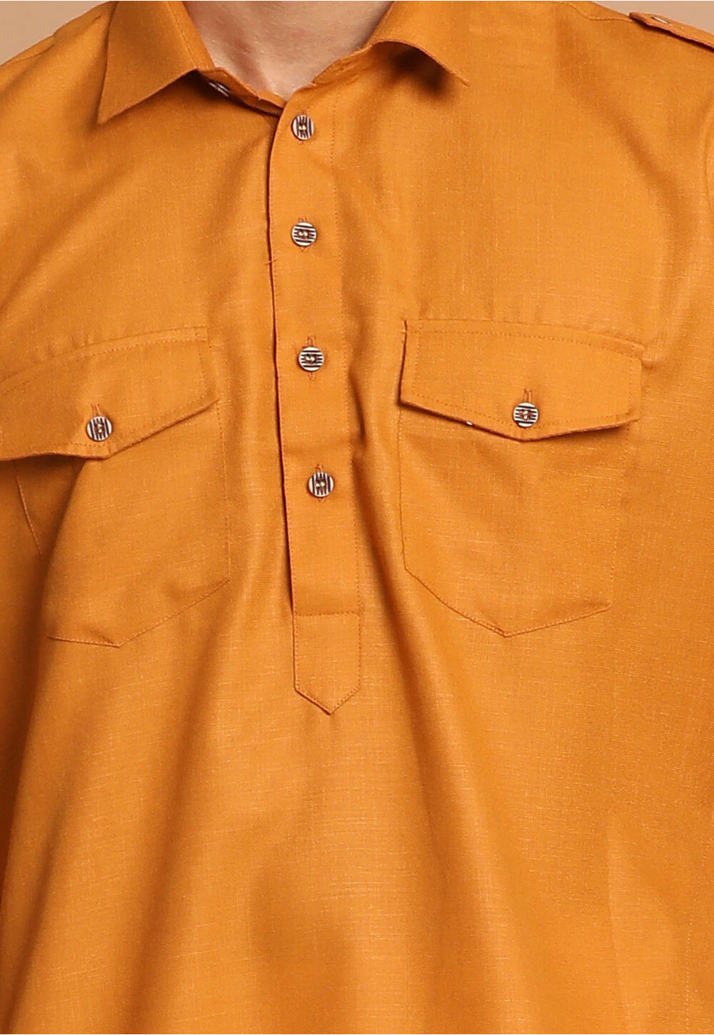 Buy Solid Color Cotton Pathani Suit in Mustard Online : MTR3068 - Utsav ...