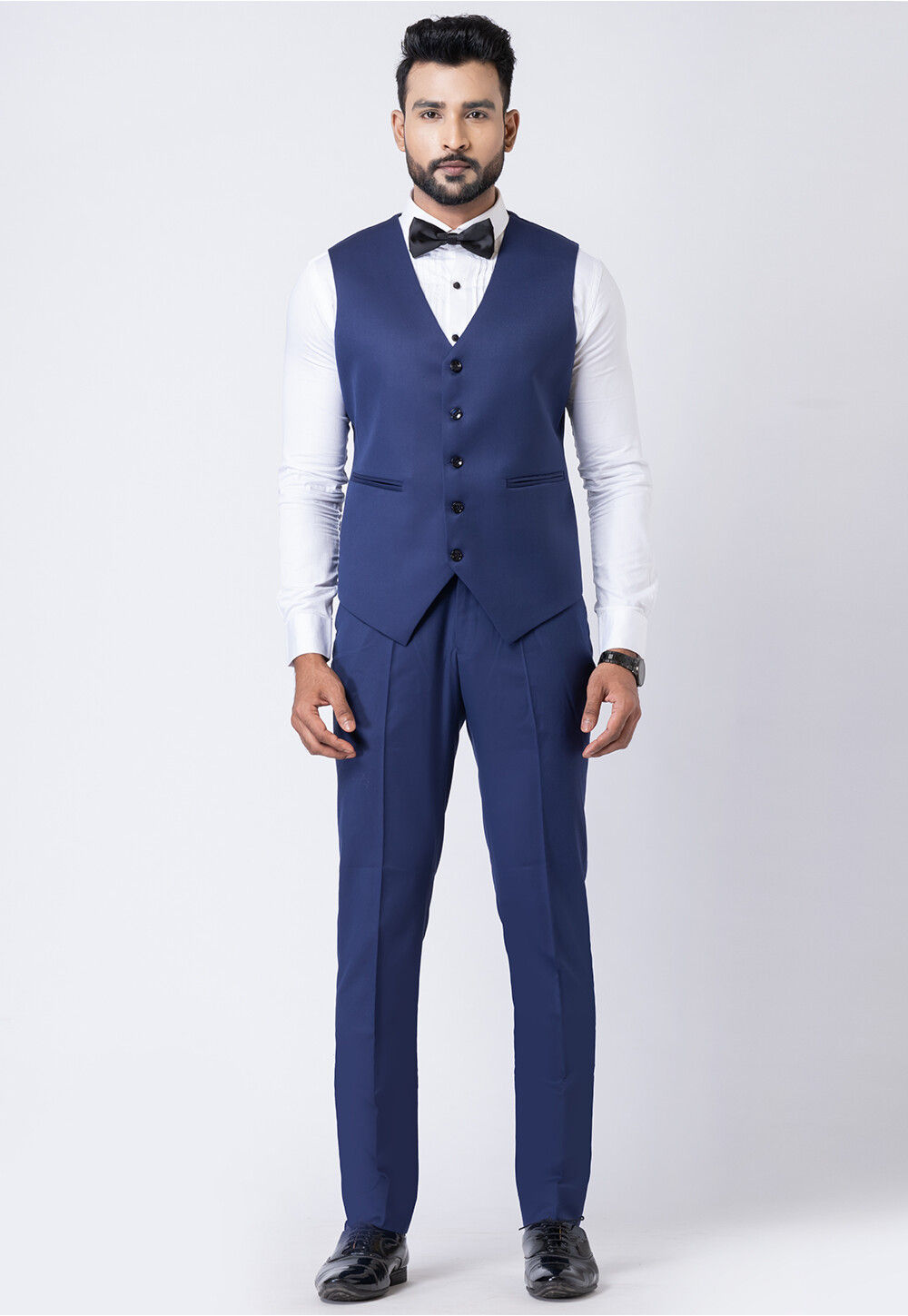 Buy Solid Color Polyester Tuxedo in Navy Blue Online : MDW1753 - Utsav ...